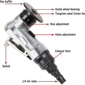 JIUNENG 2-in-1 Pneumatic Chamfer Tool,Mini Pneumatic Chamfering Machine Set,Portable Handheld Metal Edge Beveler with Replace Blades for Metal Deburring,45 Degree Arc