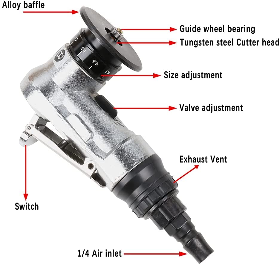 JIUNENG 2-in-1 Pneumatic Chamfer Tool,Mini Pneumatic Chamfering Machine Set,Portable Handheld Metal Edge Beveler with Replace Blades for Metal Deburring,45 Degree Arc