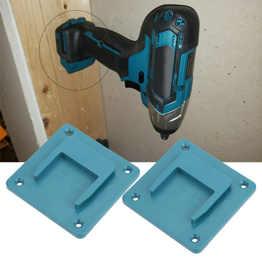 2pcs Electric Tool Holder Power Machine Storage Rack for Makita 18V Electric Tool(Cyan)