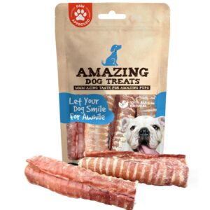 amazing dog treats - 6 inch beef trachea dog chews (10 pcs - 16.5 oz) - trachea dog treats - no hide - digestible and safe chews for dogs - glucosamine and chondroitin for joint health