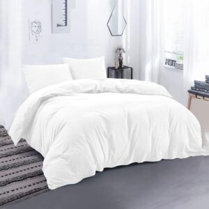 blueclans duvet cover king size 100% egyptian cotton 3 piece duvet cover set california king 800 thread count soft comforter cover with zipper closure 2 pillowcases white [comforter not included]