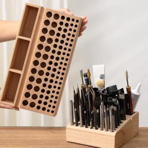 Leather Tool Holder, 100 Holes Storage Rack, Professional Leathercraft Tool Holder Rack Stand, Leather Craft Tool Holder Box, Hand Work Holder Stand Organizer, Leathercraft Accessories