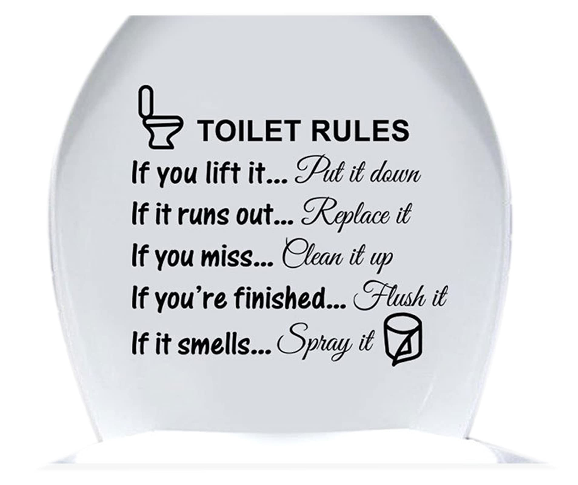 Bestjybt DIY Removable Toilet Rules Wall Quotes Stickers Washroom Bathroom Decals WC Sign Vinyl Art Decor for Kids Living Room Home Decorations