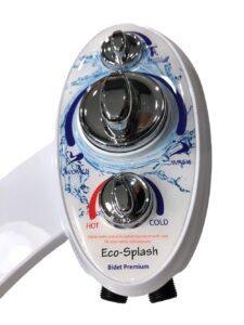 bidet attachment toilet eco-splash bidet premium - dual nozzle - hot and cold water - self cleaning bidet toilet attachment