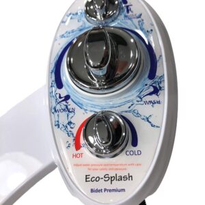 Bidet Attachment Toilet Eco-Splash Bidet Premium - Dual Nozzle - Hot and Cold Water - Self Cleaning Bidet Toilet Attachment