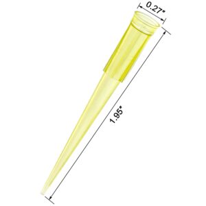 OIIKI 200ul Pipette Tips, 1000pcs Universal Liquid Pipettor Tips, Clear Yellow, DNase/RNase Free Disposable Pipette Pipettor Transfer Pipettes for Laboratory