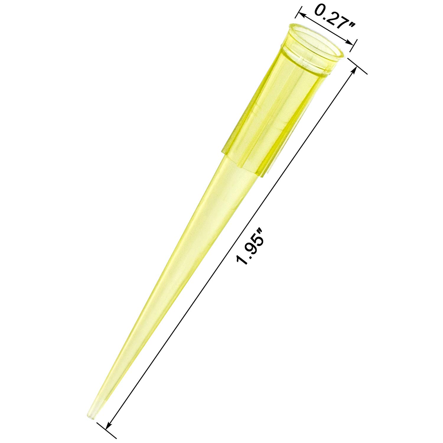 OIIKI 200ul Pipette Tips, 1000pcs Universal Liquid Pipettor Tips, Clear Yellow, DNase/RNase Free Disposable Pipette Pipettor Transfer Pipettes for Laboratory