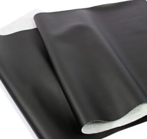 mybecca black weatherproof faux leather finish marine vinyl fabric half yard (1.5 foot x 54 inch) material sheets for upholstery crafts, diy sewings, sofa, handbag,