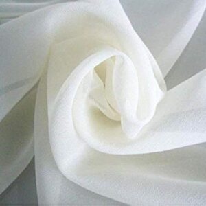 120" Wide (10ft Wide) x 10 Yards - Ivory/Off-White Sheer Voile Chiffon Fabric - Sedona DESIGNZ Perfect for Draping Panels and Masking for Weddings & Events