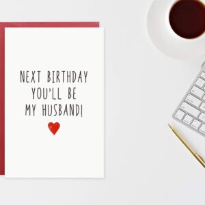 Gonzey Funny Birthday Card For Future Husband - Fiance Birthday Card - Romantic Birthday Cards