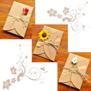 AECIH Flower Card 50 Pack Thank You Card All Occasion Greeting Cards Flower Card Collection Flower Birthday Card Invitation Letter Card Envelopes