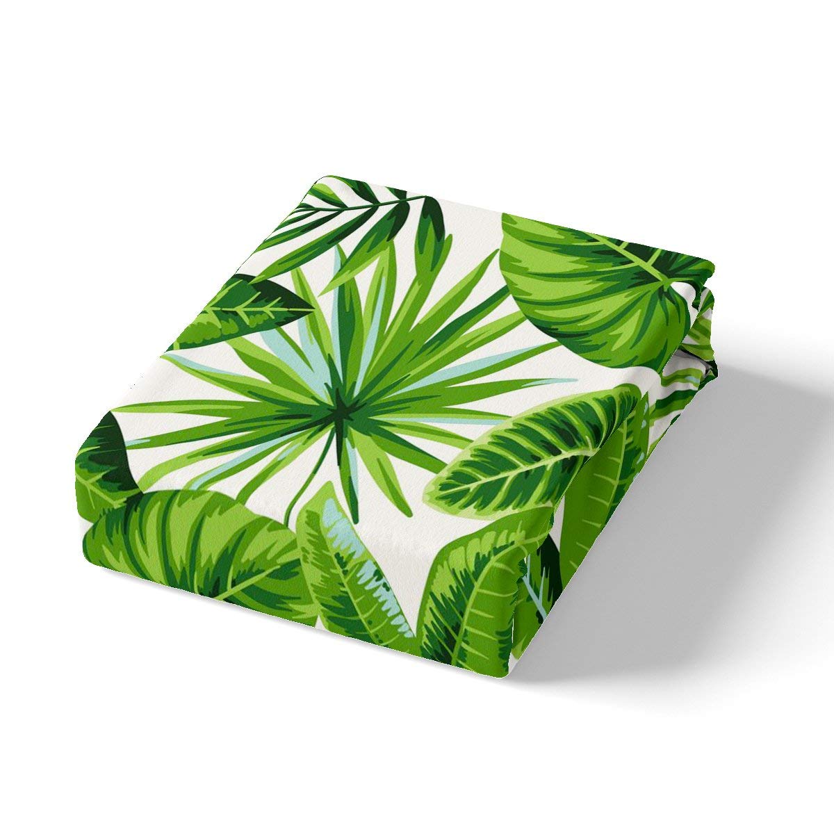 Erosebridal Palm Leaves Bedding Set Monstera Duvet Cover Hawaii Tropical Leaves Comforter Cover Tropical Bedspread Cover for Kids Boys Girls Room Dorm Decor 3Pcs Bedding Full Size