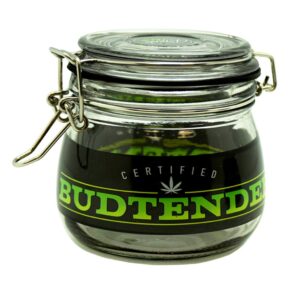 dank tank airtight glass storage jar (budtender, large)