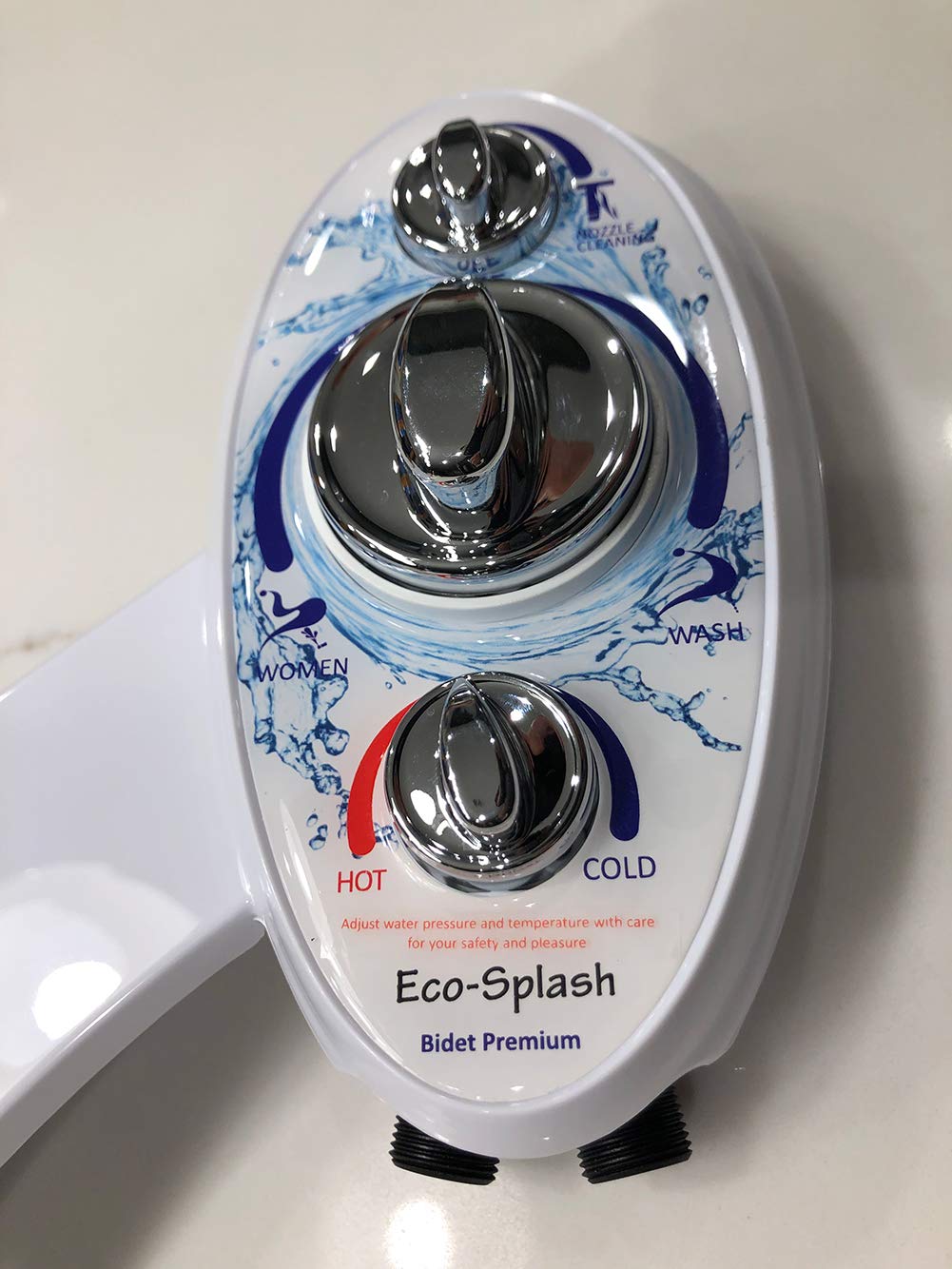 Bidet Attachment Toilet Eco-Splash Bidet Premium - Dual Nozzle - Hot and Cold Water - Self Cleaning Bidet Toilet Attachment