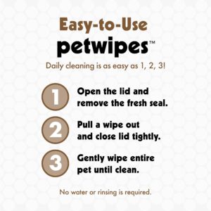 Petkin Mega Val-Pak Pet Wipes, 125 Wipes - Oatmeal Pet Wipes for Dogs and Cats - for Face, Paws, Ears, Body and Eye Area - Super Convenient Dog Cleaning Wipes, Ideal for Home or Travel - Easy to Use