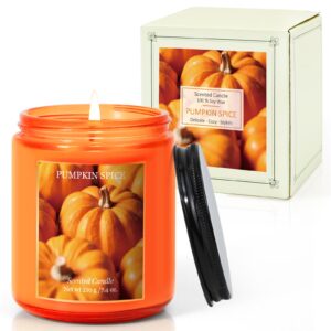 la bellefÉe pumpkin spice scented candles, thanksgiving candles, fall candles for home scented candles gift set for harvest decor, natural soy candles gifts for women kids, halloween party favors