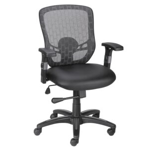 myofficeinnovations 934100 faux leather with mesh back task chair, black