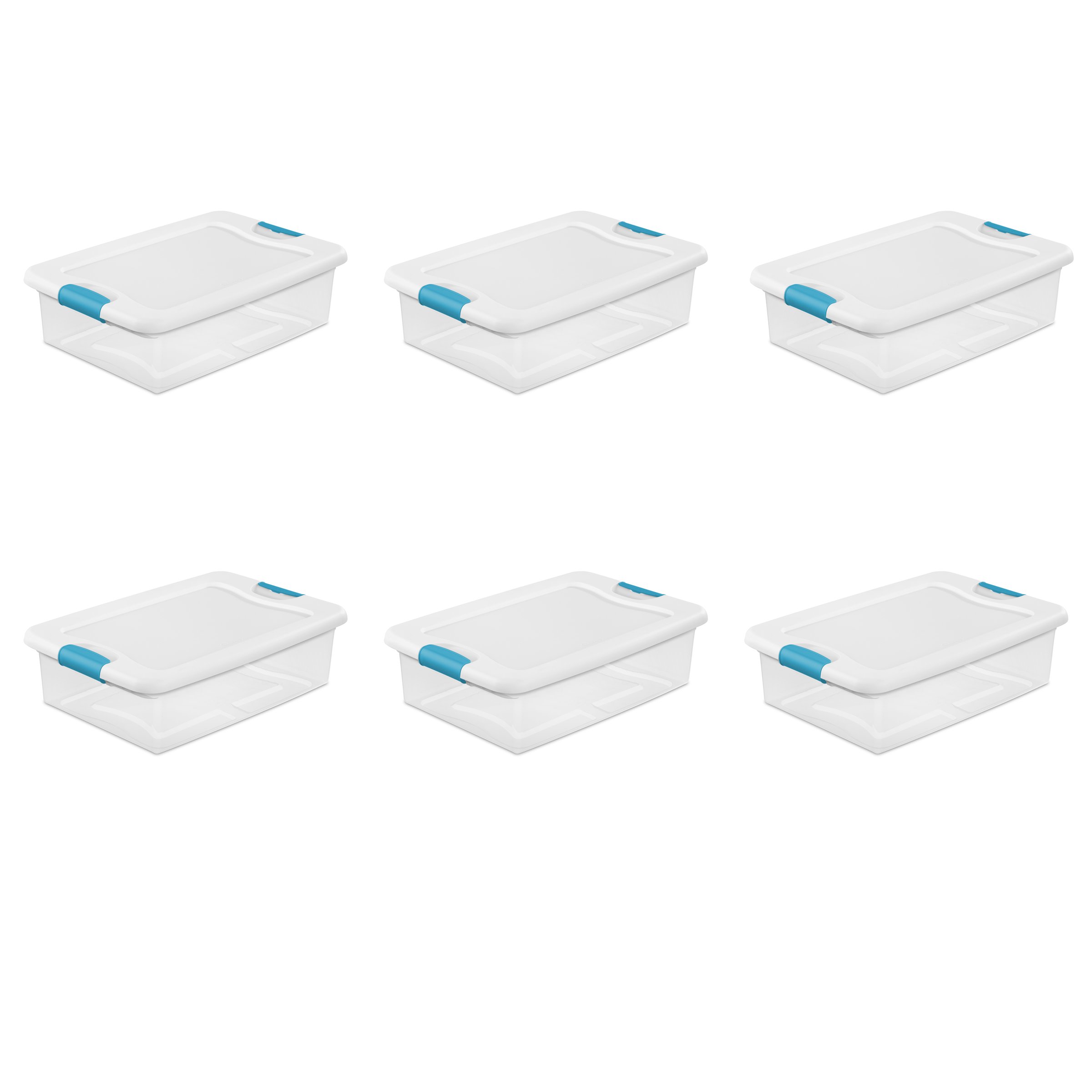 Sterilite Latching Storage Boxes Bundle (32 Qt, 6-Pack) and (15 Qt, 12-Pack)