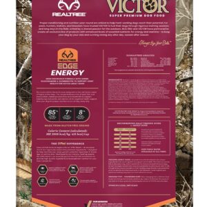 Victor Super Premium Dog Food – Realtree Edge Energy Dry Dog Food for Highly Active Dogs – Gluten Free Dog Food with Glucosamine and Chondroitin for Hip and Joint Health, 40 Lb