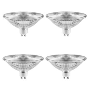 led 75r111gu10/fl r111 par36 reflector indoor flood light gu10 two prong twist base 13w replacement 75 watt halogen bulb for track lighting fixture in kitchen studio 1000lm warm white 3000k pack of 4