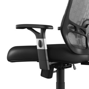 MyOfficeInnovations 934100 Faux Leather with Mesh Back Task Chair, Black