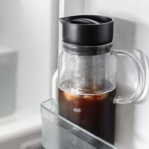 MAVOCOFFEE Cold Brew Coffee Maker, 34oz/1L Iced Coffee Pitcher with Removable Stainless Steel Filter, Glass Cold Brew Pitcher for Homemade Iced Coffee, Ice Tea