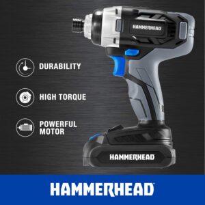 Hammerhead 20V Cordless 2-Tool Combo Kit: Drill and Impact Driver with 1.5Ah Battery and Charger - HCC2020