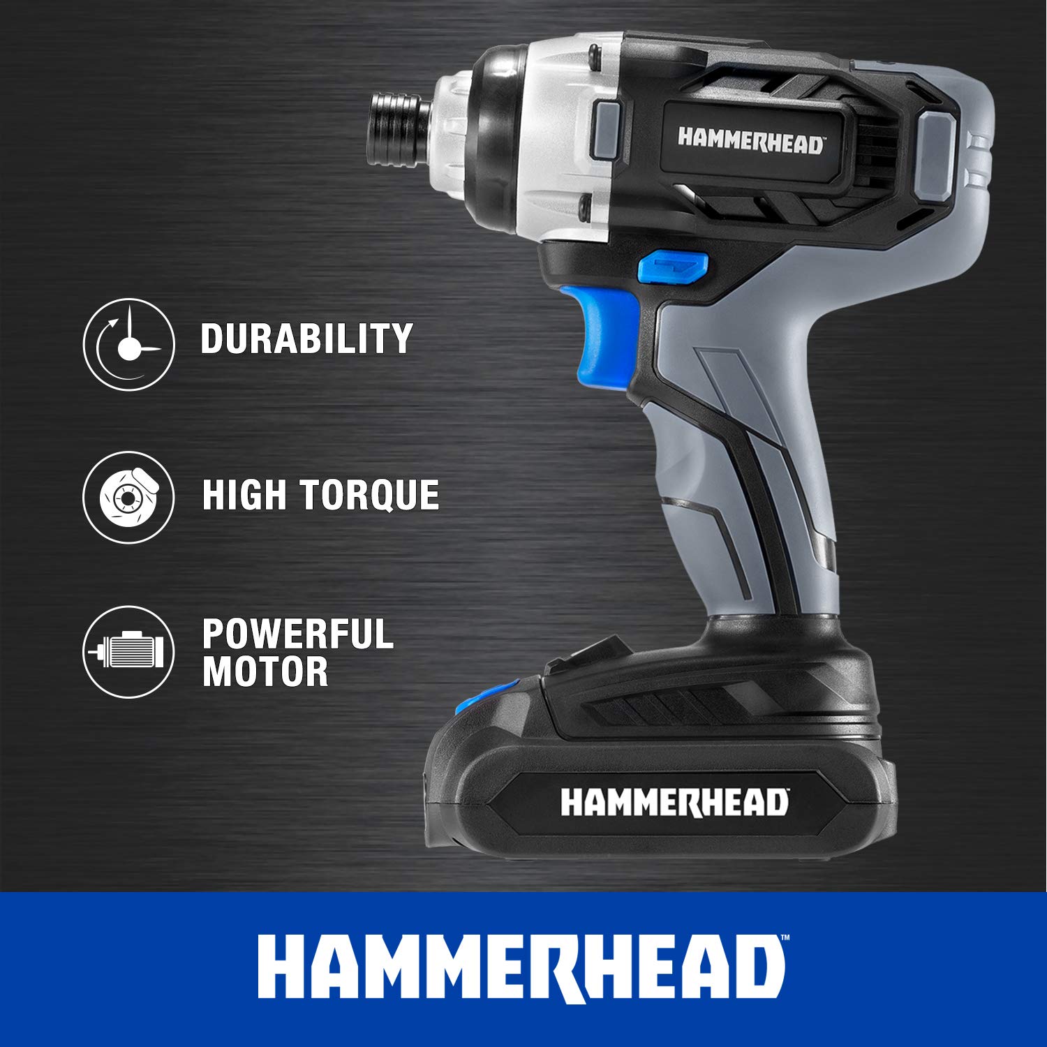 Hammerhead 20V Cordless 2-Tool Combo Kit: Drill and Impact Driver with 1.5Ah Battery and Charger - HCC2020