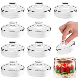 jucoan 9 pack glass fermentation weights with easy grip handle, heavy glass fermenting lids kit for wide mouth mason jar pickle jar fermenting sauerkraut kimchi