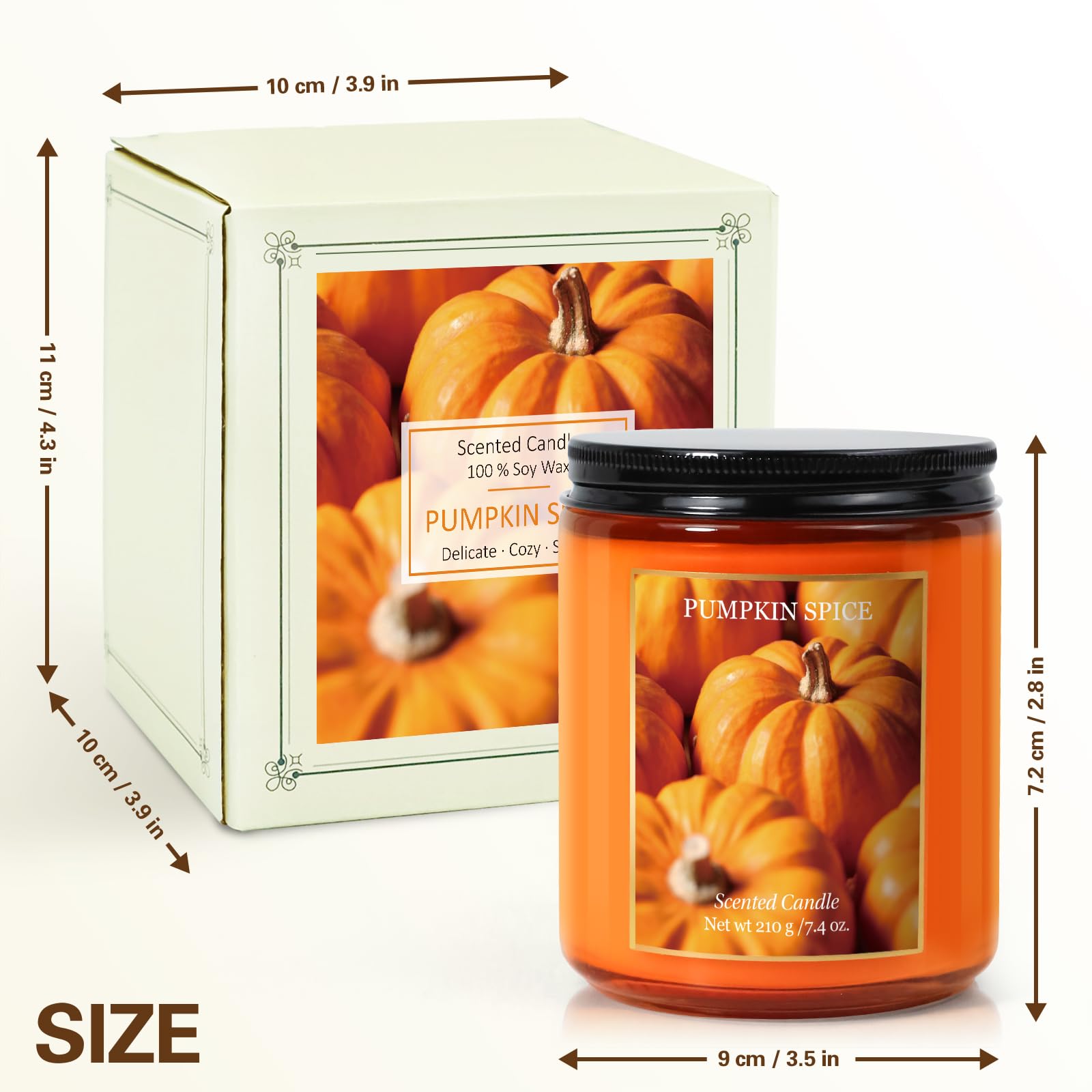 LA BELLEFÉE Pumpkin Spice Scented Candles, Thanksgiving Candles, Fall Candles for Home Scented Candles Gift Set for Harvest Decor, Natural Soy Candles Gifts for Women Kids, Halloween Party Favors