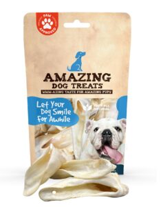 amazing dog treats - lamb ears (15 pcs/pack) - natural dog chews -rawhide alternative - premium choice cut lamb ear dog bones - excellent dog and puppy chews - grain free treats for dog