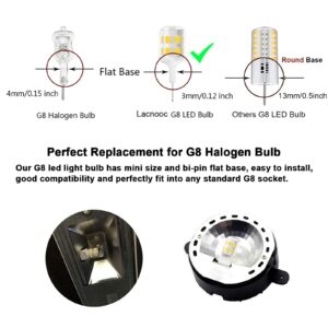 Lacnooe G8 Led Bulb Dimmable, 3W T4 Led Bulb, 20-25W Halogen Equivalent, Warm White 3000K, 120V Puck Light Bulbs for Under Cabinet Light, Under Counter Kitchen Lighting, 6-Pack