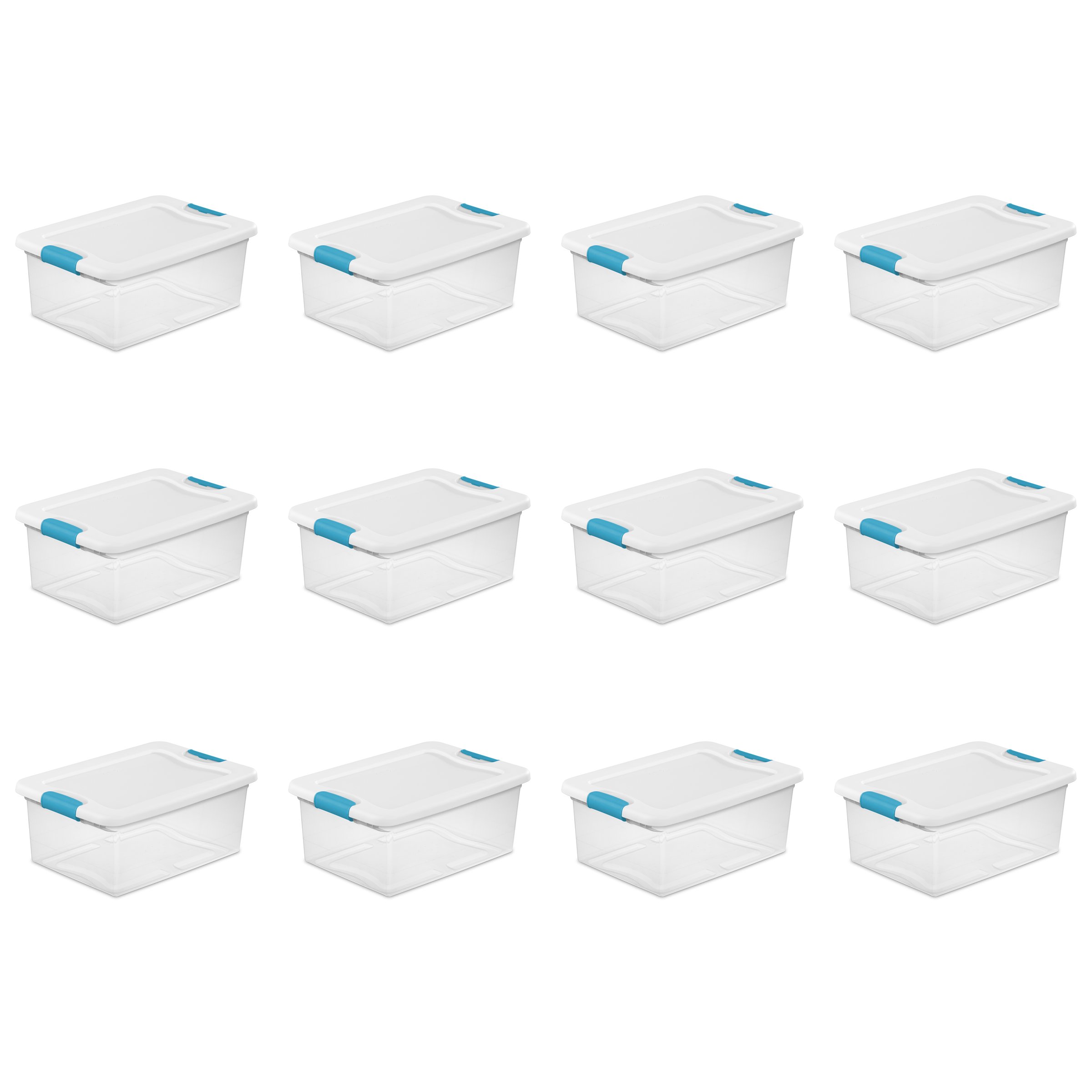 Sterilite Latching Storage Boxes Bundle (32 Qt, 6-Pack) and (15 Qt, 12-Pack)