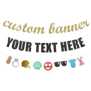 custom party banner - personalized garland for birthdays, weddings, bachelorette, bridal showers, baby showers, graduation celebrations | 20+ glitter & metallic colors and 150+ shape options (custom)