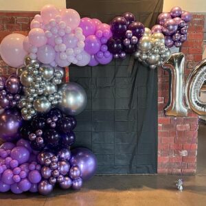 Purple Chrome Metallic Balloons 5 inch Helium Balloons Thick Latex Purple Arch 50PCS for Birthday Party Decorations Baby Shower Bridal Shower Wedding Engagement Anniversary Christmas Festival(Purple)