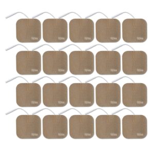 TENS Wired Electrodes Compatible with TENS 7000, Premium Replacement Pads for TENS Units, Discount TENS Brand (2" x 2", 20 Pack & 2" x 4" 8 Pack)