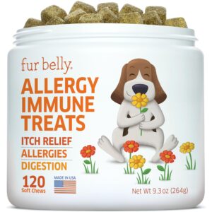 dog allergy relief - dog allergy chews - itch relief for dogs - anti itch for dogs - dog itchy skin - dog allergy support - treats hot spots - healthy skin & coat - immune health supplement - 120 ct