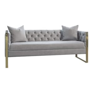 coaster furniture eastbrook tufted back grey sofas 509111