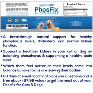 PhosFix for Cats & Dogs: Phosphorus Binder for Cats & Dogs to Support Normal Phosphorus Levels and Kidney Function, Chitosan for Restoring Kidney Health Naturally. A Special Renal Supplement