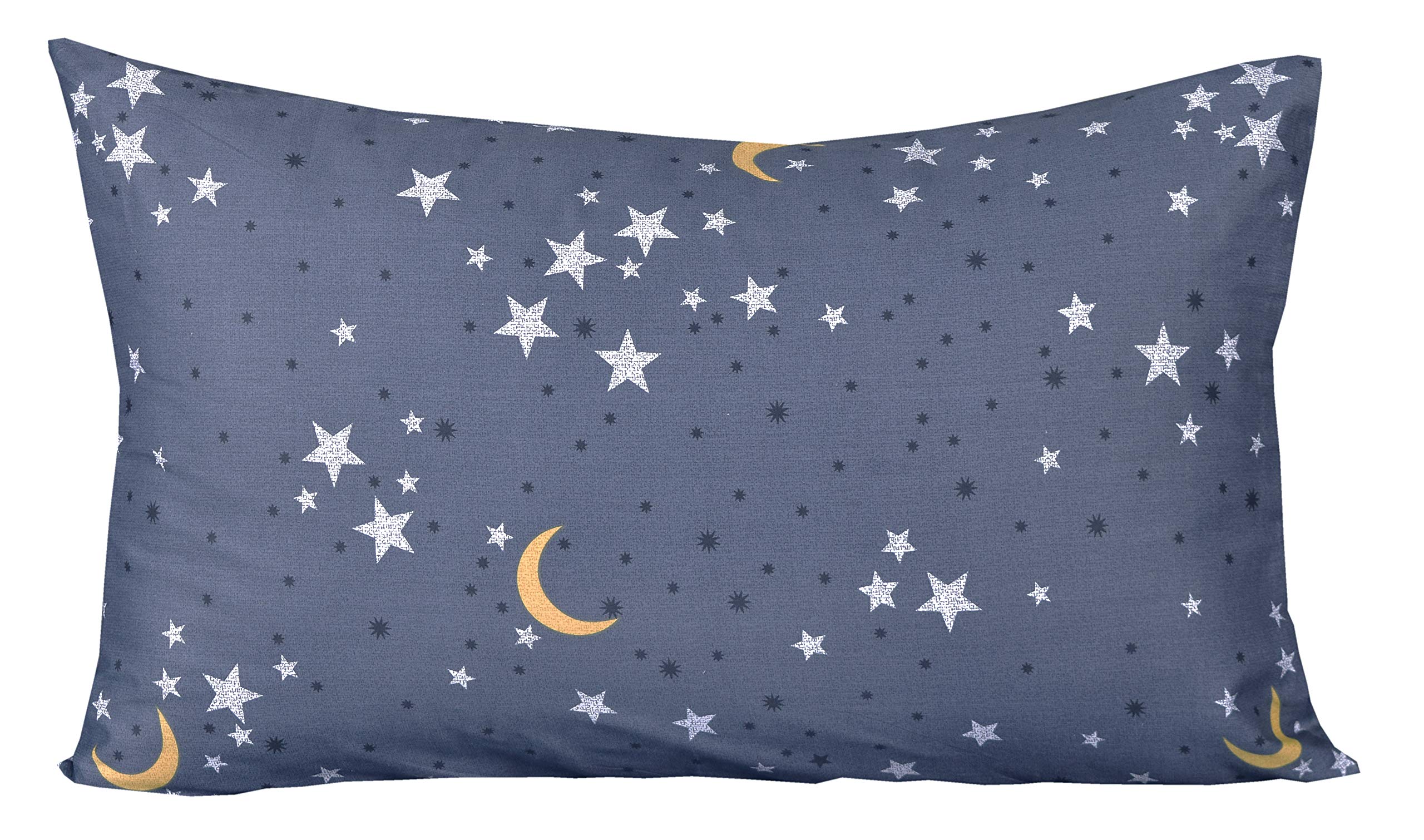 Scientific Sleep Moon & Stars Boys Girls 100% Cotton 3 Pcs Twin Bed Sheet Set Kids Toddler Teen, Flat Sheet & Fitted Sheet & Pillowcase Kids Bedding Set