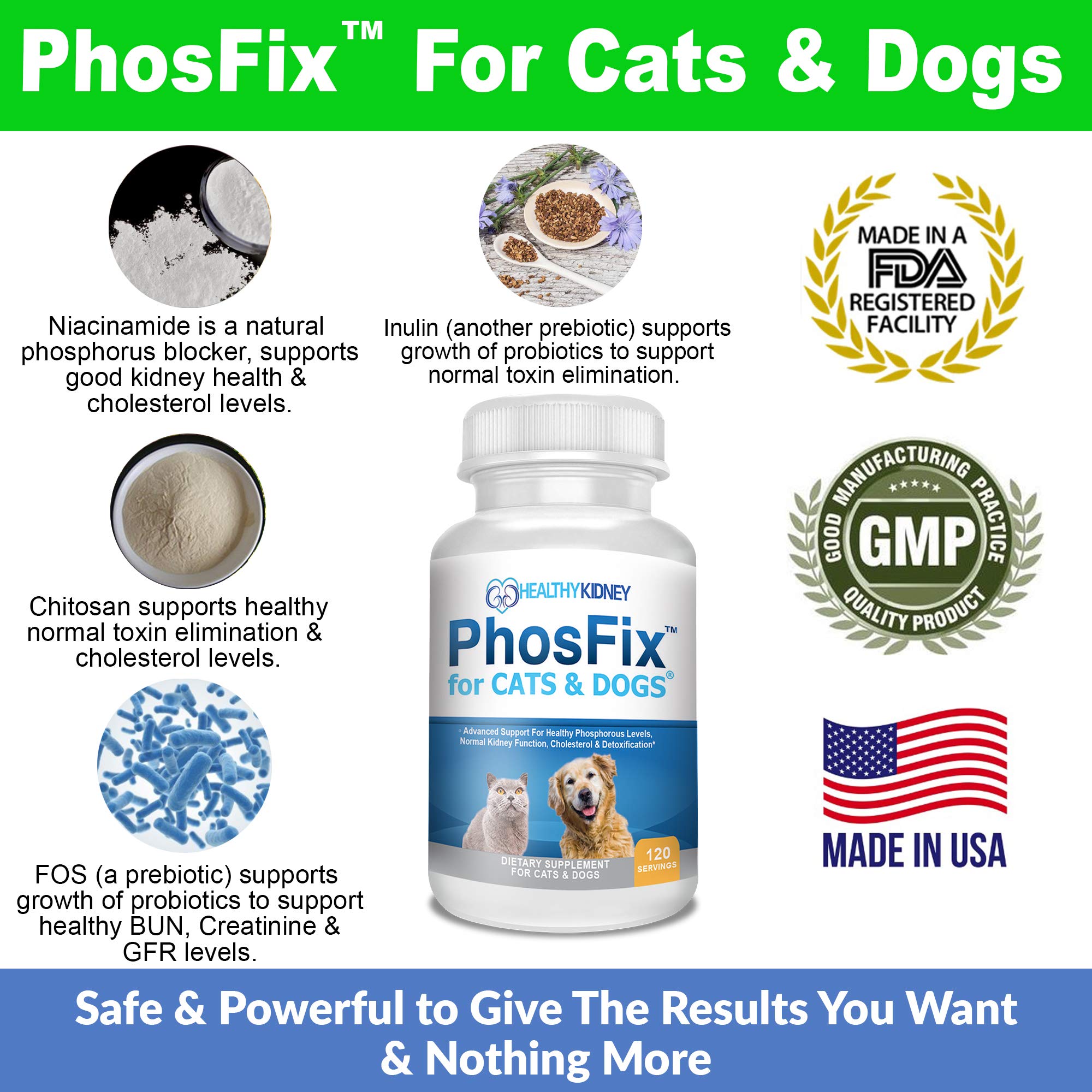 PhosFix for Cats & Dogs: Phosphorus Binder for Cats & Dogs to Support Normal Phosphorus Levels and Kidney Function, Chitosan for Restoring Kidney Health Naturally. A Special Renal Supplement