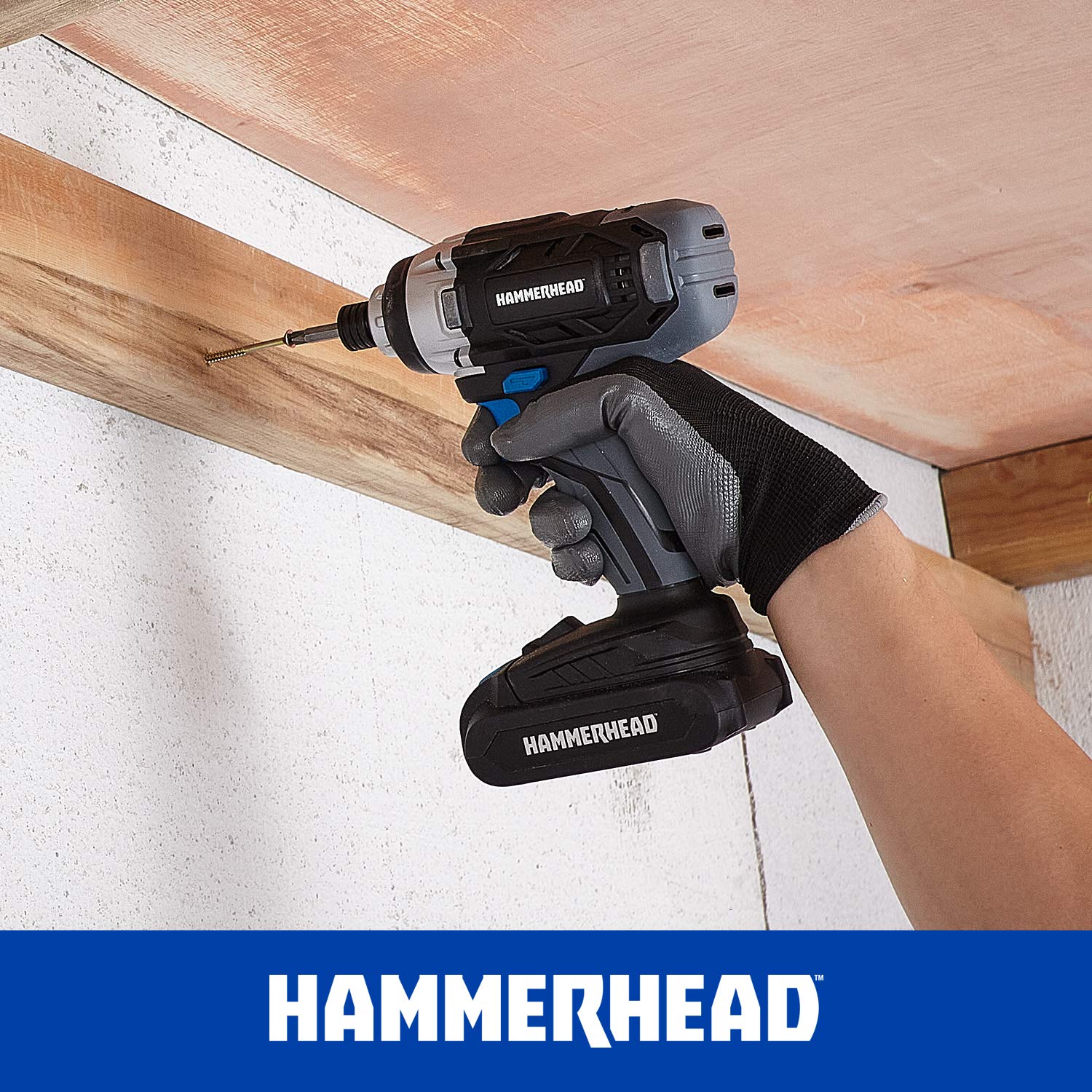 Hammerhead 20V Cordless 2-Tool Combo Kit: Drill and Impact Driver with 1.5Ah Battery and Charger - HCC2020