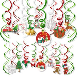 howaf christmas hanging swirl decorations, 30pcs snowman snowflake ceiling hanging decor for christmas party supplies xmas decor