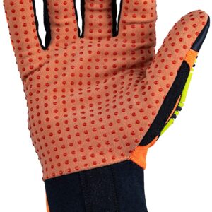 Ironclad mens Cut Resistant Work Gloves, Orange - Yellow Tpr, Large Pack of 1 US