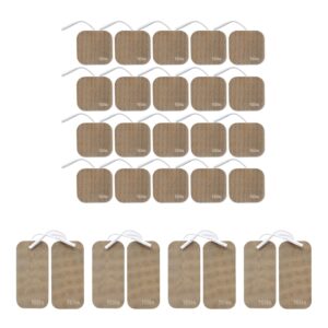 tens wired electrodes compatible with tens 7000, premium replacement pads for tens units, discount tens brand (2" x 2", 20 pack & 2" x 4" 8 pack)