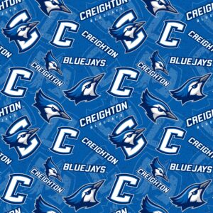 sykel enterprises creighton blue jays college tone on tone design 43" wide 100% cotton fabric sold by yard