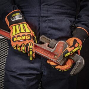 Ironclad mens Cut Resistant Work Gloves, Orange - Yellow Tpr, Large Pack of 1 US