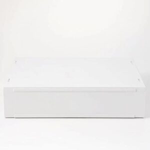 MUJI Polypropylene 2 Drawers Storage Box, A4 Wide, 37cm Width x 26cm Depth x 9cm Height, White/Grey