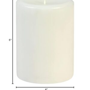 6 Inch White Pillar Candles - Set of 4