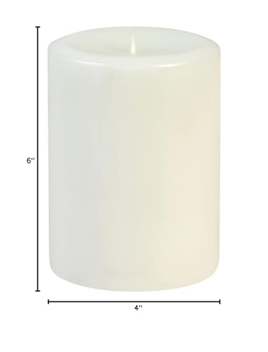 6 Inch White Pillar Candles - Set of 4